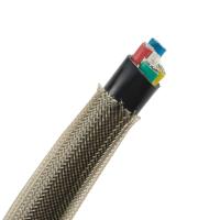 China Custom Flexo PET Expandable Braided Sleeving Flame Retardant 25ft Length for sale