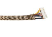 China Hot Cut Flexible Braided Wire Covers 0.25mm/0.20mm PET Sleeving with 100,000psi Tensile Strength and UV Resistance for sale