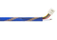 China Hot Cut Flexible Braided Wire Covers 0.25mm/0.20mm PET Sleeving with 100,000psi Tensile Strength and UV Resistance for sale