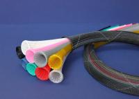 China 40mm PET Expandable Braided Sleeving Flame Retardant Cable Protection 1-100mm Width Range for sale