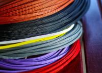 China Flame Retardant PET Expandable Braided Sleeving 12mm High Density Cable Sheathing UL94V-2 for sale