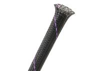 China Black PET Expandable Braided Cable Sleeve 12mm Wear Resistant Wire Wrap UL94V-2 for sale