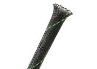 China Black PET Expandable Braided Cable Sleeve 12mm Wear Resistant Wire Wrap UL94V-2 for sale