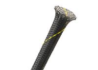 China PET Expandable Braided Sleeving 20mm Black Gray Custom Size Soft Cable Wire Sheath for sale