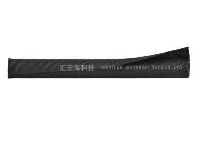 China Black Expandable Self-Wrapping Split Braided Sleeving for Cable Harness - 3x Expansion, -40°C to 125°C Temperature Range for sale