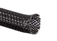 China Black Braided Nylon Sleeve 1-100mm Diameter Expandable Cable Protector PA6.6 Material VW-1 Rated for sale
