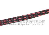 China Colorful PET Braided Wire Covers - 0.25mm Thickness, 155°C Temperature Range, High Abrasion Resistance Sleeving for sale