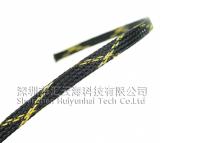 China Indoor Lighting Flexible Braided Wire Covers - Flame Resistant PET Sleeving 0.25mm Thickness, -70°C to 155°C Temperature Range for sale