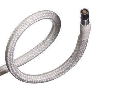 China Flame Retardant Automotive Braided Sleeving - UL VW-1 Certified, -50℃ to +150℃ Temperature Range, White Color for HDMI Cables for sale