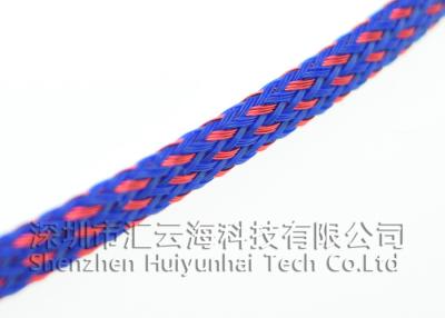 China PET Multifilament Heat Shrinkable Braided Sleeving 20mm Flat Width 150% Expandable Cable Protection for sale