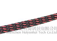 China PET Multifilament Heat Shrinkable Braided Sleeving 20mm Flat Width 150% Expandable Cable Protection for sale