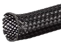China Automotive Nylon Mesh Wire Sleeve 32mm Width with 150% Expandability and VW-1 Flame Retardant Rating for sale