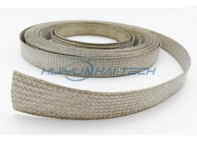 China Tinned Copper Braided Cable Shielding Sleeve 3/4 Inch Flame Retardant EMI RFI Protection for sale