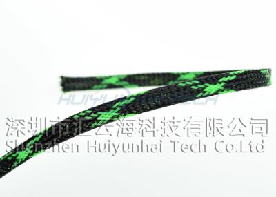 China PET Abrasion Resistant Braided Sleeving 20mm Flat Width with UL VW-1 Rating for Cable Protection for sale