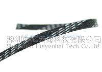 China PET Abrasion Resistant Braided Sleeving 20mm Flat Width with UL VW-1 Rating for Cable Protection for sale