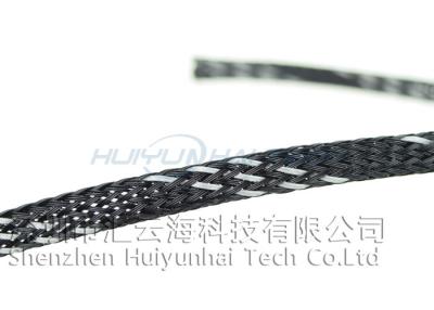 China High Density Expandable Braided Polyester Sleeving 20mm Width with 150% Expandability for Power Cord Protection for sale