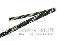 China PET Expandable Braided Abrasion Resistant Sleeving 20mm Width 150% Expansion for Cable Protection for sale