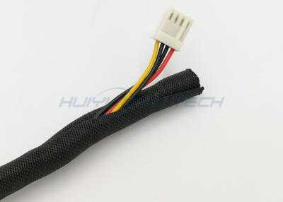 China Flame Retardant PET Self Wrapping Split Braided Sleeving 6mm ID for Wire Harness Protection for sale