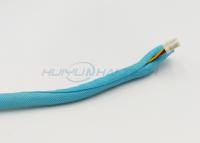 China Flame Retardant PET Self Wrapping Split Braided Sleeving 6mm ID for Wire Harness Protection for sale
