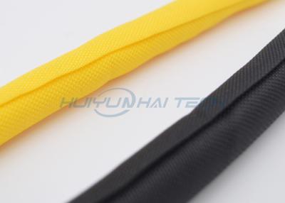 China PET Self Wrapping Split Braided Cable Sleeving -55°C to 155°C Temperature Range VW-1 Fire Rated for sale
