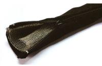 China Black PET Zipper Cable Sleeve Braided Wrap -50°C to +150°C Temperature Range VW-1 Fire Rated for Cable Management for sale
