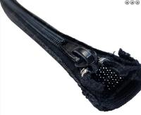 China Flexible Black Zipper Cable Sleeve - PET Expandable Braided Wrap for Wire Protection -50°C to +150°C Temperature Range for sale