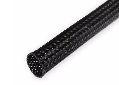 China Flame Retardant PET Braided Sleeving 15mm 25mm for Automotive Wire Protection for sale