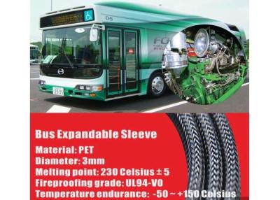 China PET Expandable Electrical Braided Sleeving 3-76mm Fire Resistant Cable Protection -50°C to 150°C for sale