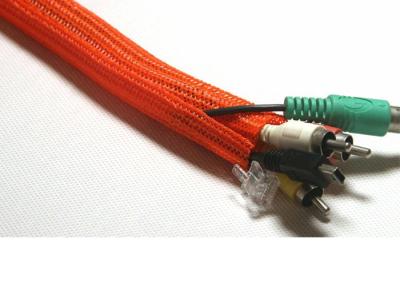 China Monofilament Self Wrapping Split Braided Sleeving Customized Printing For Cable Management for sale
