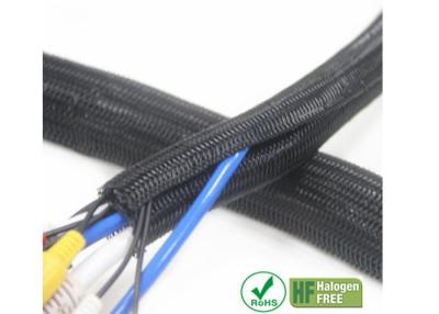 China Self Wrapping Braided Sleeving 6mm PET Kink Resistance Cable Protection UL94 V0 for sale