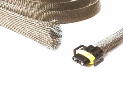 China Halogen Free Tinned Copper Braided Sleeving 12mm to 50mm for EMI Shielding Protection for sale