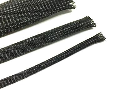 China Customized Logo PET Expandable Braided Sleeving 50mm Wear Resistance Cable Protection for sale