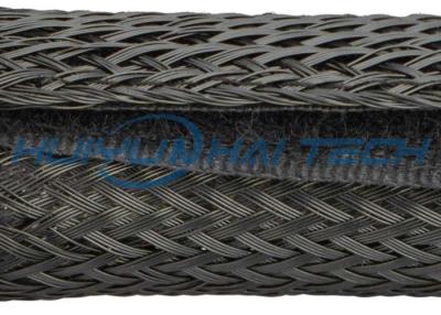 China Fireproof Velcro Cable Sleeve 8mm-15mm Diameter PET Mesh with Fire Resistance and Abrasion Protection for sale