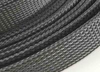 China Customized PET Expandable Braided Sleeving 0.25mm Black Flexible Cable Sleeve 150% Expansion for sale