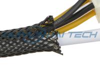 China Fire Resistant PET Expandable Braided Sleeving 150C VW-1 Cable Hose Protection for sale