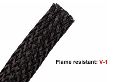 China PET Expandable Braided Sleeving 8mm High Density Flame Retardant UL94 V0 for Auto Wire Harness for sale