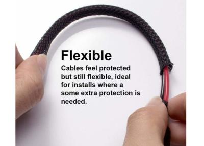 China PET Expandable Braided Cable Sleeve 12mm UL94 V0 Flame Retardant Wire Harness Protection for sale
