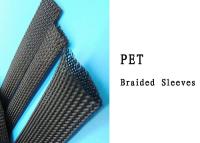China PET Expandable Braided Cable Sleeve 12mm UL94 V0 Flame Retardant Wire Harness Protection for sale