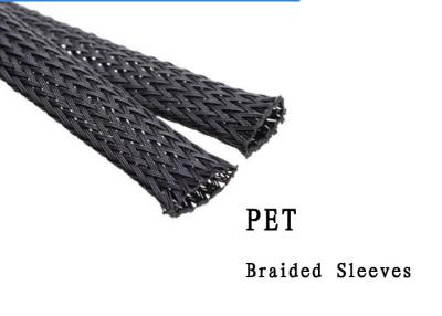 China High Flame Retardant Pet Electrical Braided Sleeving Wide Operating Temp Range for sale