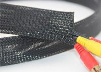 China 5mm Self Wrap Around Braided Sleeving PET Flame Retardant Cable Harness Protection 150C for sale