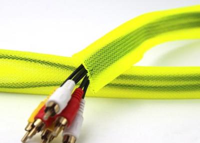 China Flame Retardant PET Braided Cable Sleeving 15mm UL94 V-0 for Wire Harness Protection for sale