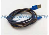 China MFI Jean Cloth Heat Resistant Wire Sleeve for USB Cable Harness - 0.25mm PET, 150°C Rating for sale