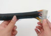 China Cables Harness Self Wrapping Braided Sleeving , Split Braided Wire Loom Lightweight for sale
