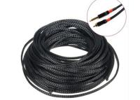 China Black PET Expandable Braided Cable Sleeve 0.25mm Wire Protection Tube Custom Size for sale