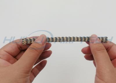 China Cross Pattern PET Braided Wire Sleeve 0.25mm Thickness with 100,000psi Tensile Strength for Cable Harness Protection for sale