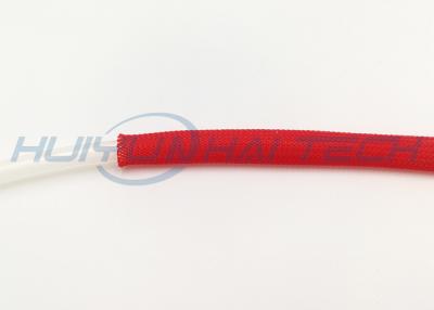 China Flame Proof Red Color Electrical Braided Sleeving For Wire Cable Harness for sale