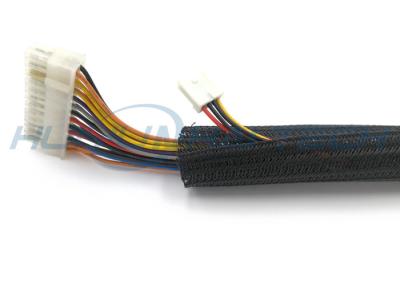 China Open Type PET Self Wrapping Split Braided Cable Protection Sleeve 150°C VW-1 for sale