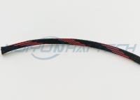 China PET Expandable Braided Cable Sleeving 40mm Wear Resistant Black Grey for Wire Harness Protection for sale