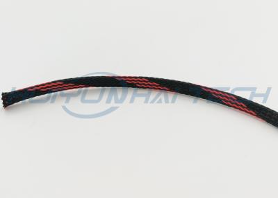 China PET Expandable Braided Cable Sleeving 40mm Wear Resistant Black Grey for Wire Harness Protection for sale