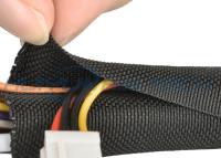 China Black PET Self Wrapping Split Braided Sleeving 3mm to 50mm Cable Management for sale